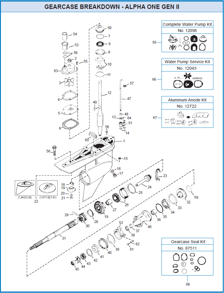 DIAGRAMA ALPHA ONE GEN II PARTE INFERIOR O PATA